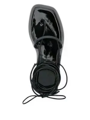Philosophy Di Lorenzo Serafini Patent-finish Tie-fastening Sandals - Black