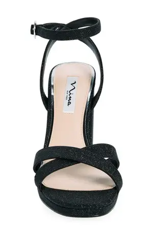Nina Sheila Ankle Strap Platform Sandal - Black Fantasy Net