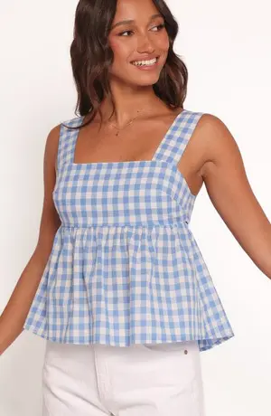 PETAL & PUP Chatham Gingham Babydoll Tank