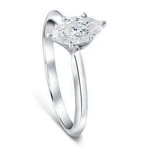 BLISS DIAMOND 0.72ct Marquise Cut Natural Certified Diamond Solitaire Engagement Ring