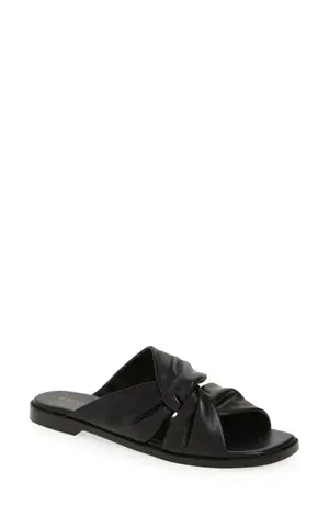 CECELIA NEW YORK Idea Leather Slide Sandal - Black
