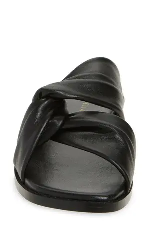CECELIA NEW YORK Idea Leather Slide Sandal - Black