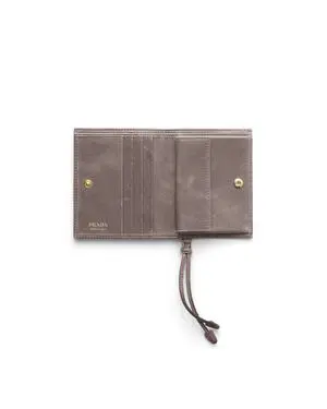 Prada Small Leather Wallet - Grey