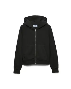 Prada Cotton Zipper Hoodie - Grey