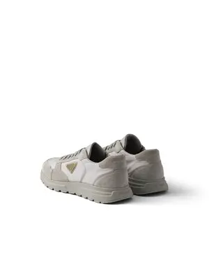 Prada Prax 2.0 Re-nylon And Suede Sneakers - Grey