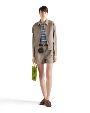 Prada Mouliné Wool Blouson Jacket - Neutral