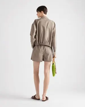 Prada Mouliné Wool Blouson Jacket - Sand Beige