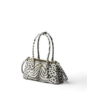 Prada Galleria Medium Printed Saffiano Leather Bag - White