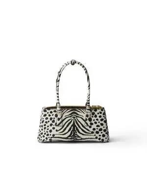 Prada Galleria Medium Printed Saffiano Leather Bag - White