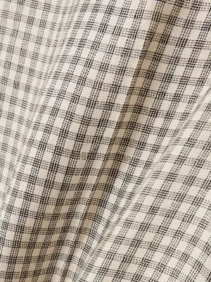 Theory Checked Linen-blend Wide-leg Pants