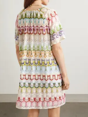 Missoni Striped Crochet-knit Mini Dress