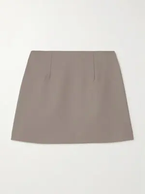 Matteau Wool-blend Twill Mini Skirt - Gray