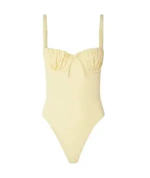 Faithfull The Brand Dinard Gathered Recycled Swimsuit - Yellow