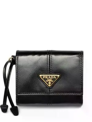 Prada Triangular-logo Leather Wallet