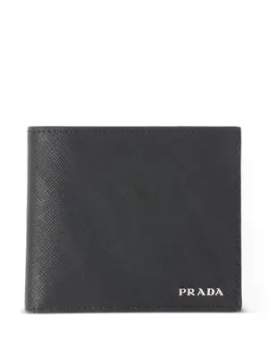 Prada Textured Bi-fold Wallet - Black