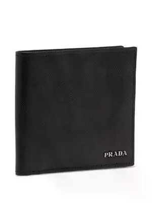 Prada Textured Bi-fold Wallet - Black