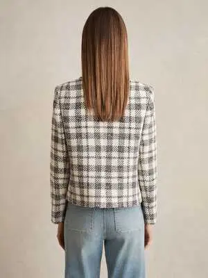 REISS Carly Cropped Cotton-blend Jacket