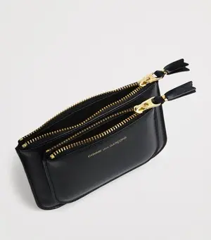 Comme Des Garçons Medium Leather Logo Wallet - Black