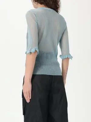 GANNI Ribbed Mesh Knit Sweater
