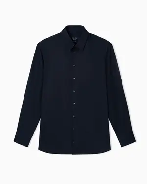 Giorgio Armani Luxury Cotton Twill Shirt - Black