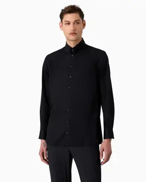 Giorgio Armani Luxury Cotton Twill Shirt - Black