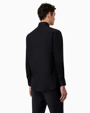 Giorgio Armani Luxury Cotton Twill Shirt - Black