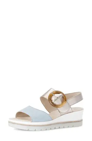 Gabor Strappy Wedge Sandal - Cielo