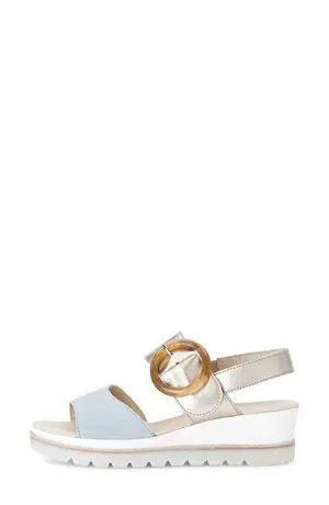 Gabor Strappy Wedge Sandal - Cielo