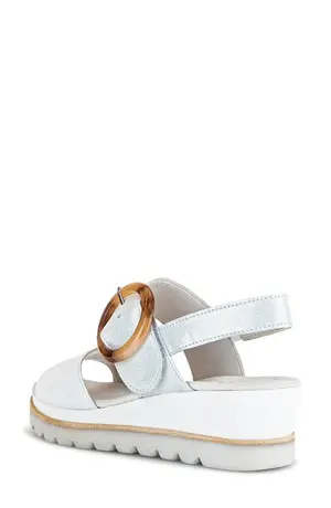 Gabor Strappy Wedge Sandal - White/ice