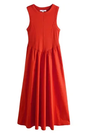 NEXT Cotton Blend Sleeveless Midi Dress