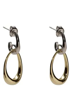 Argento Vivo Interlock Drop Earrings - Gold/ Silver