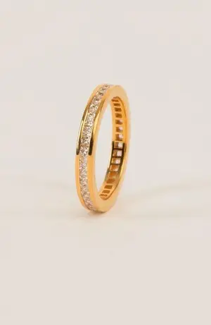 GWEN BELOTI Channel Set Zirconia Eternity Ring - Gold