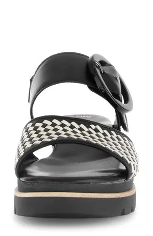 Gabor Strappy Slingback Wedge Sandal - Black