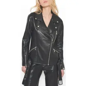 AS By DF Brando Recycled Leather Boyfriend Jacket - Black