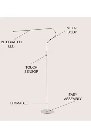 JONATHAN Y Julian 65.25" Integrated Led Metal Floor Lamp - Chrome