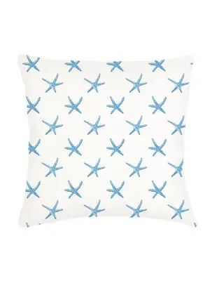 Anaya Starfish Linen Euro Pillow With Down Alternative Insert - Blue