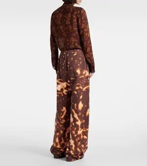 Dries Van Noten Printed Wide-leg Pants