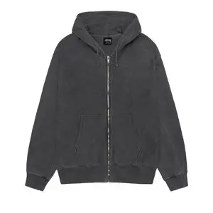 StÜssy Pigment Dyed Buana Zip Hoodie - Black