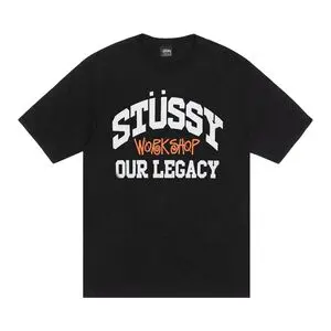 StÜssy X Our Legacy Work Shop Collegiate Tee - Black