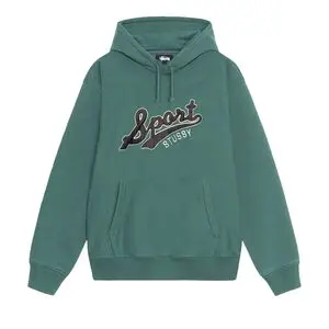 StÜssy Satin Patch Oversized Hoodie - Green
