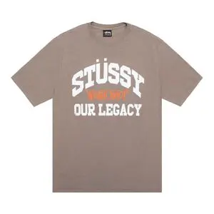 StÜssy X Our Legacy Work Shop Collegiate Tee 'taupe' Brown