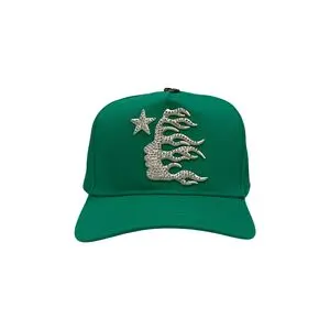 HELLSTAR Og Logo Rhinestones Snapback Cap - Green