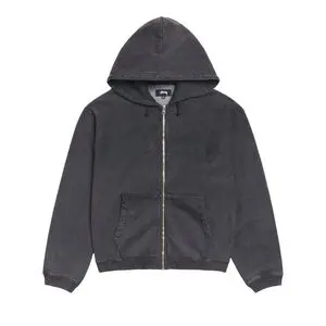 StÜssy Faded Graphic Zip Hoodie - Black