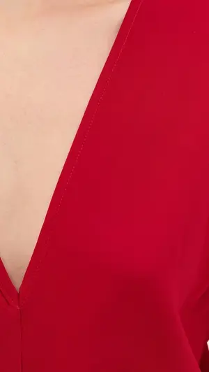 ST. AGNI Plunge Drape Maxi Dress
