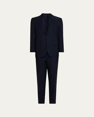 Kiton Wool-silk Basic Suit - Navy