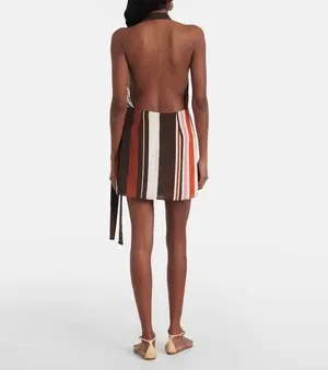 SIR. Thistle Striped Silk Satin Minidress