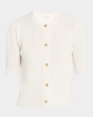 FRAME Shrunken Wool-cashmere Cardigan - Cream