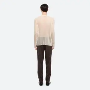 Helmut Lang Spaced Sheer Crewneck Top - Ivory