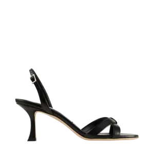 JIMMY CHOO Elsy 70 Nappa Leather Crossover Slingbacks - Black