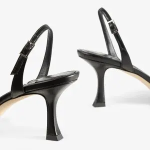 JIMMY CHOO Elsy 70 Nappa Leather Crossover Slingbacks - Black